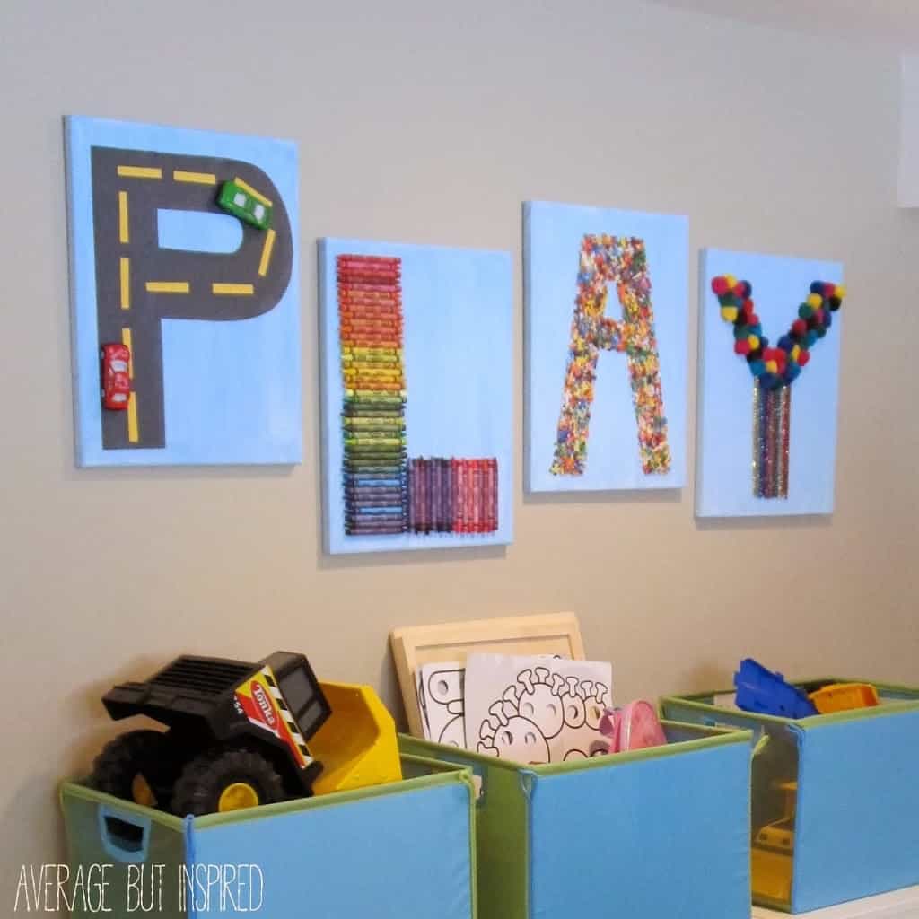 Creative "PLAY" Art for the Playroom - Average But Inspired